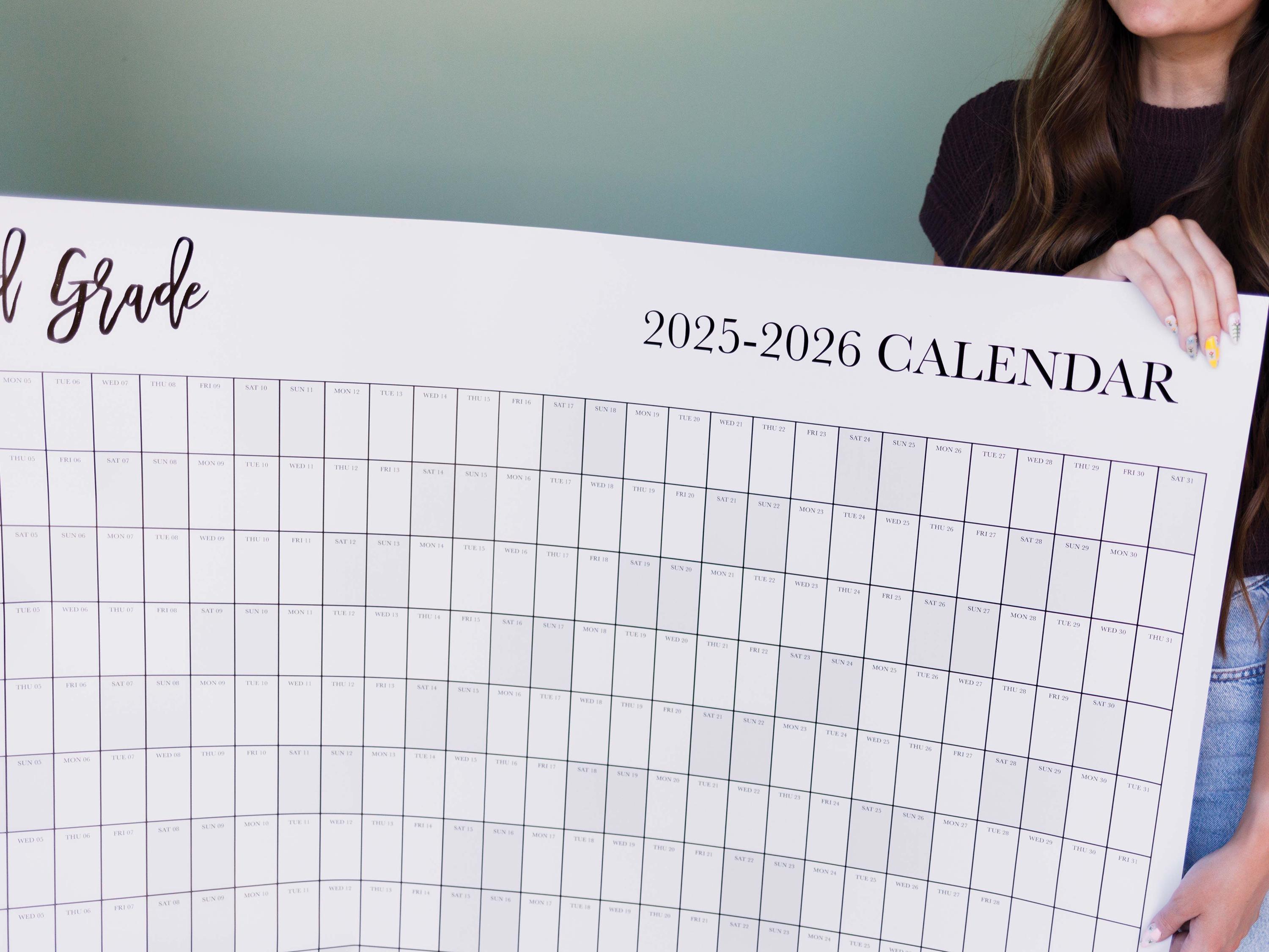 Large Academic Year Wall Calendar 2025-2026: Personalized School ...
