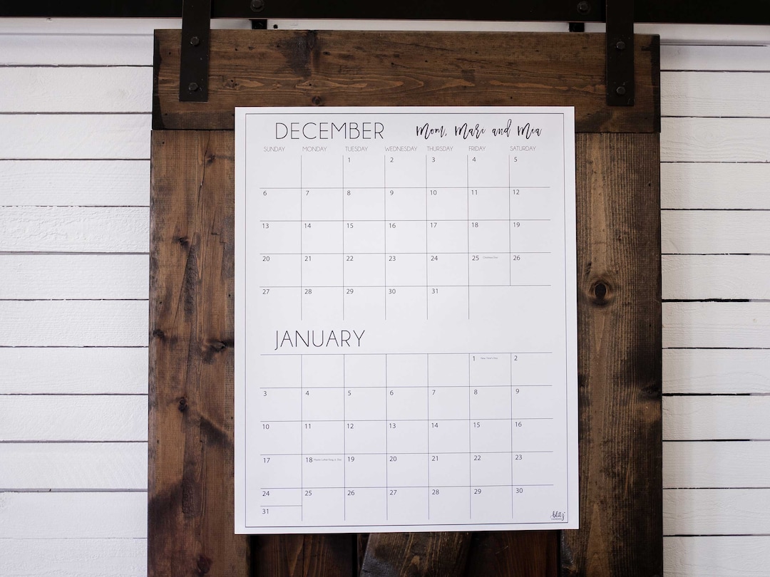 Bi-monthly Vertical Wall Calendars (12 Months Total) | 24" X 30" - Etsy