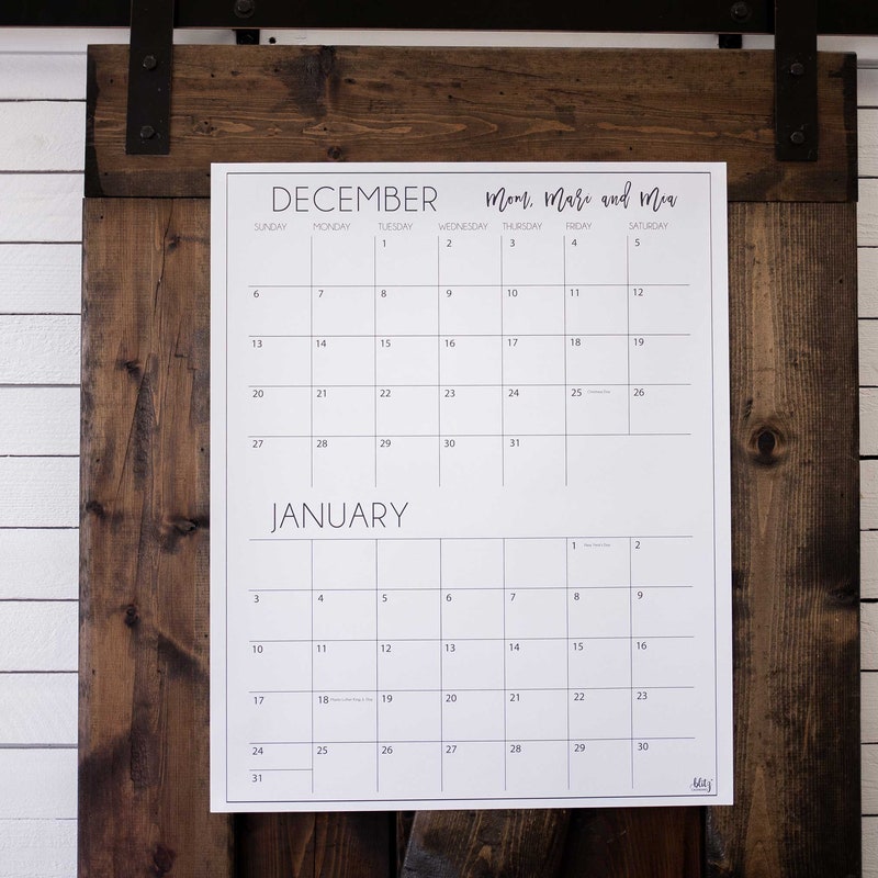 Wide Wall Calendar 2026 - Etsy