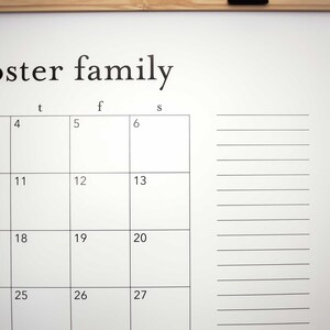 Large Personalized Monthly Wall Calendar With Wood Hanger - 12 Months ...