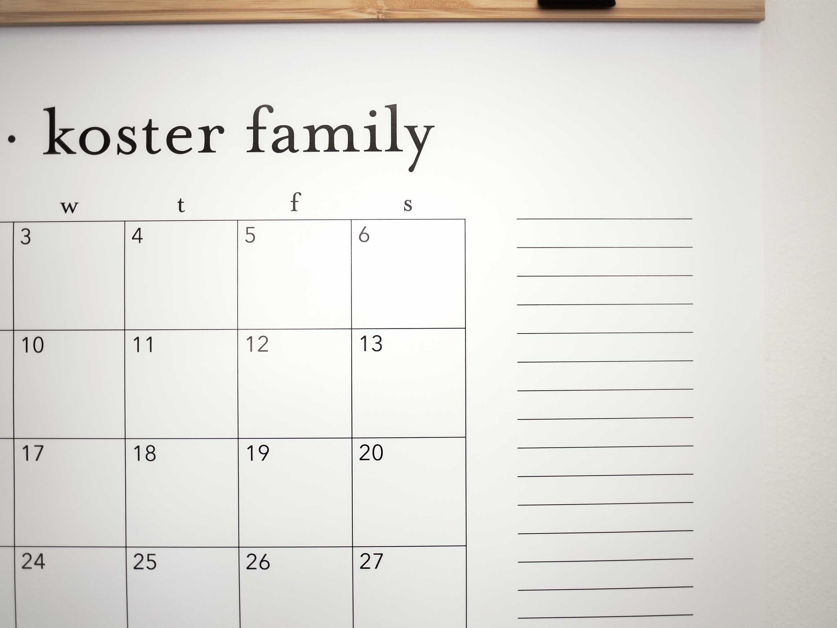 Large Personalized Monthly Wall Calendar With Wood Hanger 12 - Etsy