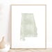 Alabama Green State Watercolor Physical Print, Home Decor, Gift for ...
