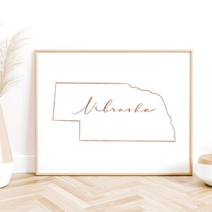 Nebraska State Outline Print, Omaha Wall Art, Lincoln Home Decor, Gift ...