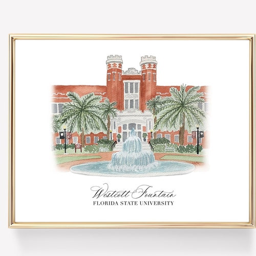 Florida State University Stadium Watercolor Print Fsu Wall - Etsy