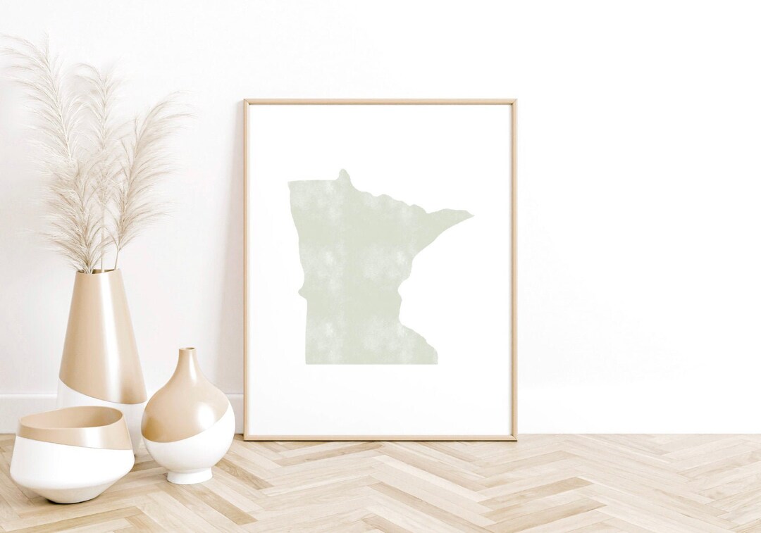Minnesota State Green Watercolor Print, Minneapolis Decor, Saint Paul ...