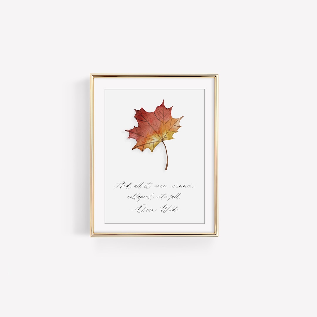 Fall/autumn Maple Leaf With Quote Watercolor Art Print - and All at ...