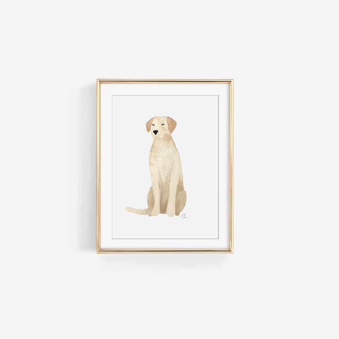 Watercolor Yellow Lab Art Print, Watercolor Nursery Decor, Wildlife ...