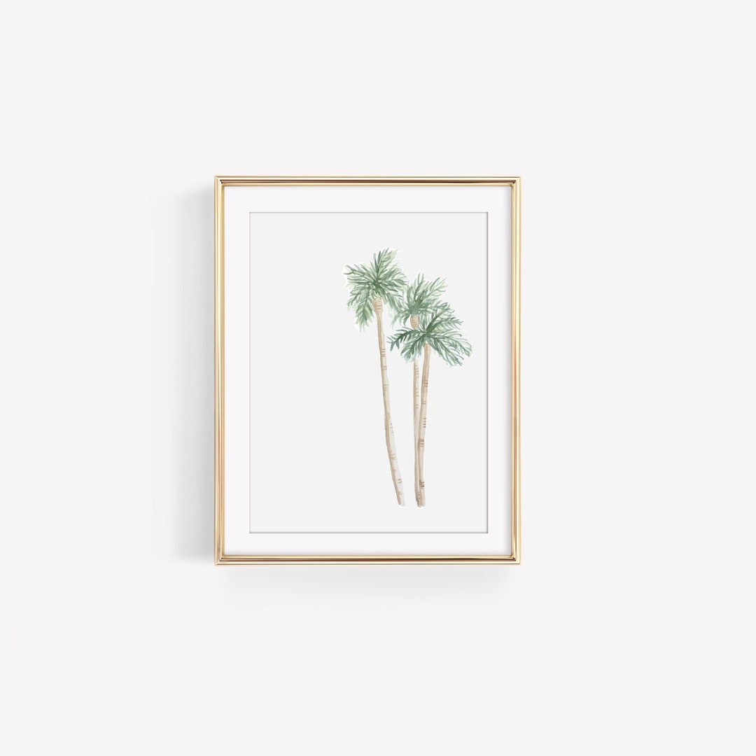 Palm Tree Watercolor Print, Beach Art, Coastal Watercolor, California ...