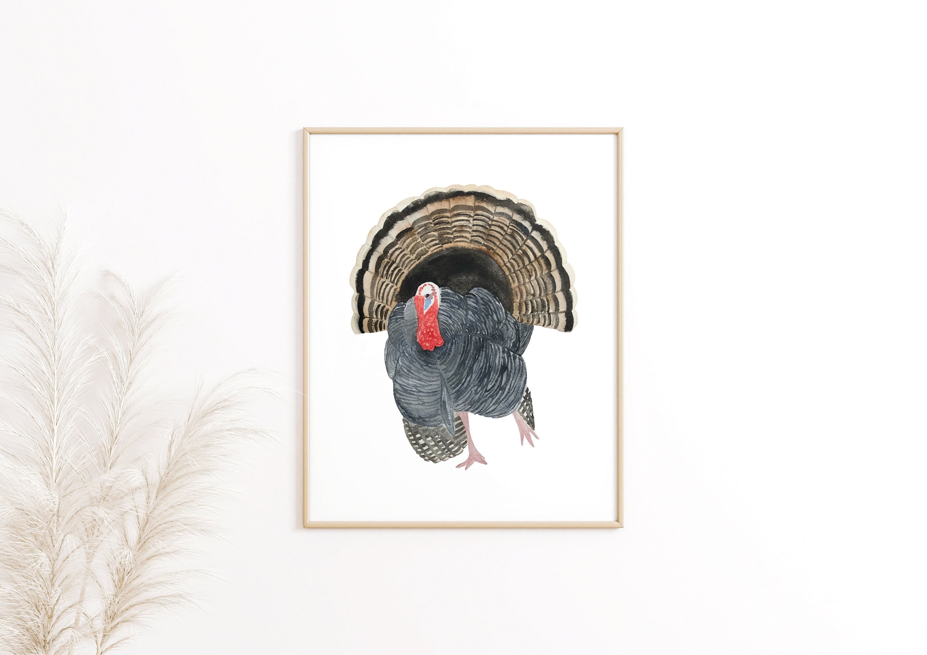 Wild Turkey Watercolor Print Wildlife Print Nursery Decor - Etsy