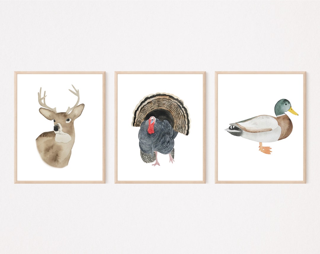 Hunting Bundle, Deer Mallard Duck, Turkey - Physical Art Prints - Etsy