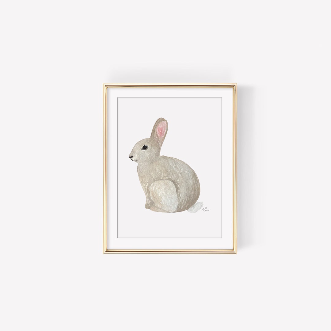 Watercolor Bunny Art Print, Rabbit Art Print - Etsy