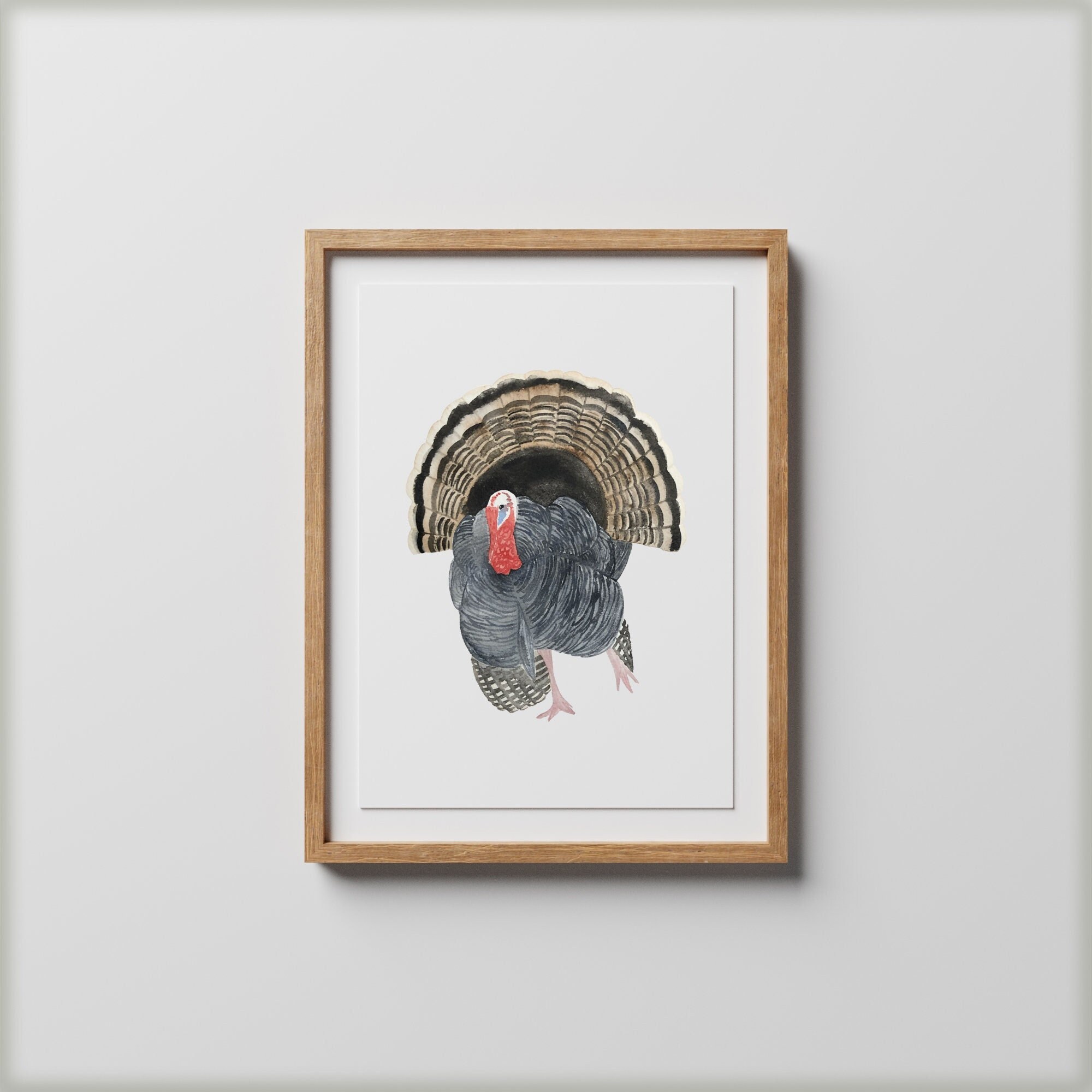 Wild Turkey Watercolor Print Wildlife Print Nursery Decor - Etsy