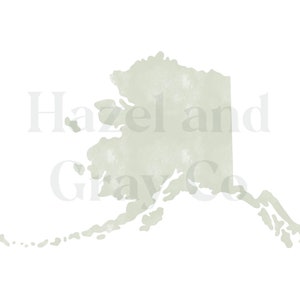 Alaska State Green Watercolor Print, Alaska Native Gift, State Outline ...