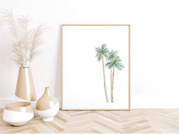 Palm Tree Watercolor Print Beach Art Coastal Watercolor | Etsy
