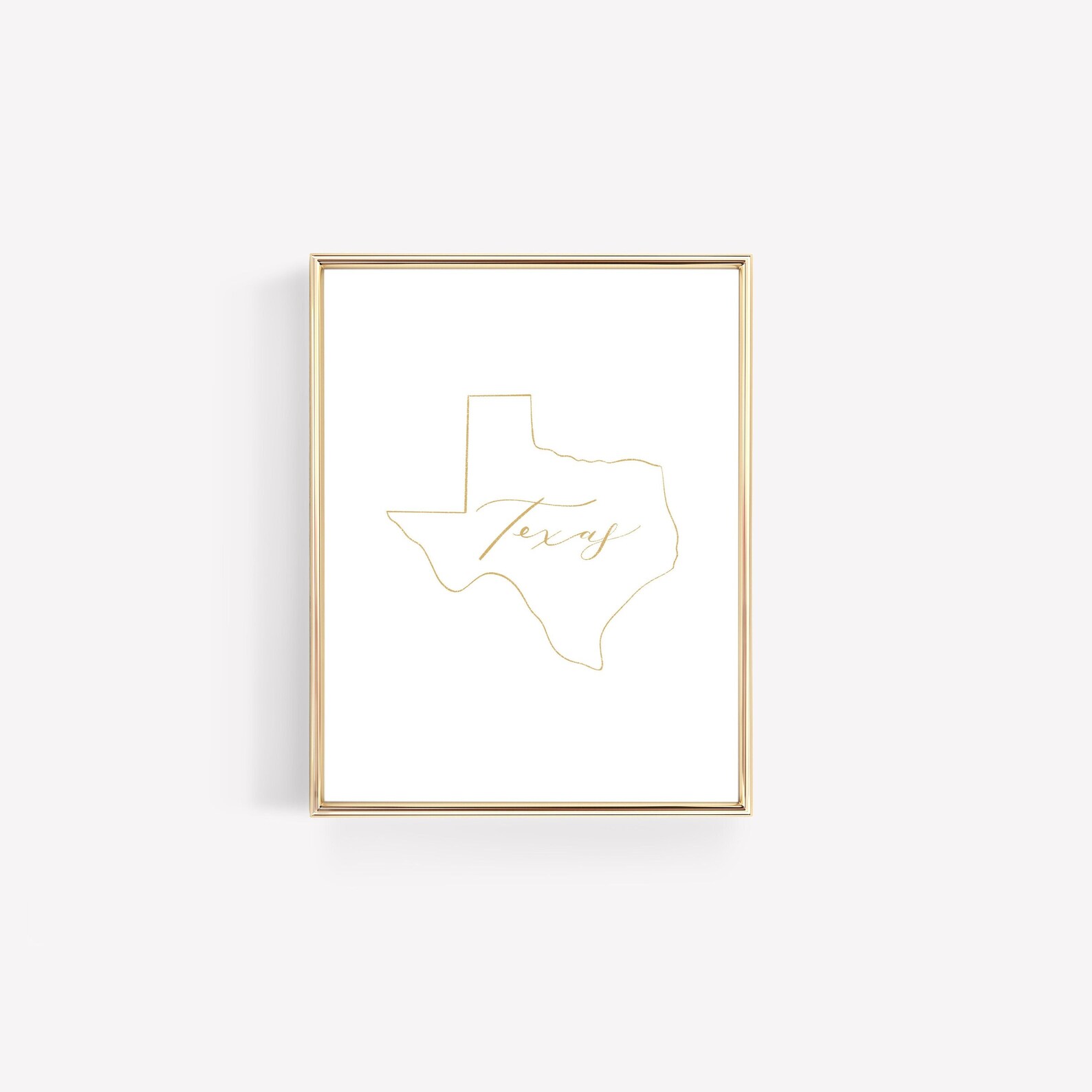 Gold Texas State Outline Print - Etsy