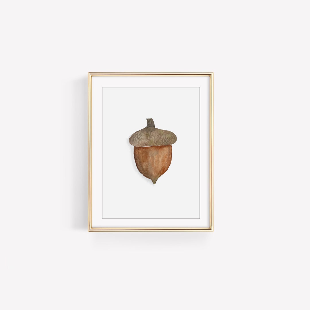 Acorn Fall/autumn Watercolor Art Print - Etsy