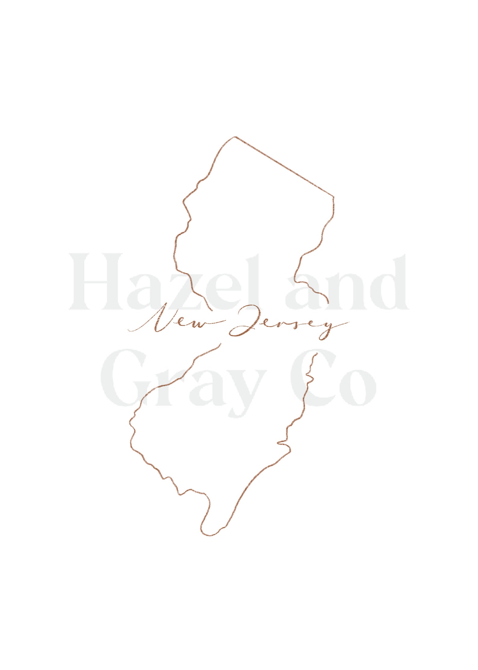 New Jersey State Outline Art Print New Jersey Home Decor | Etsy