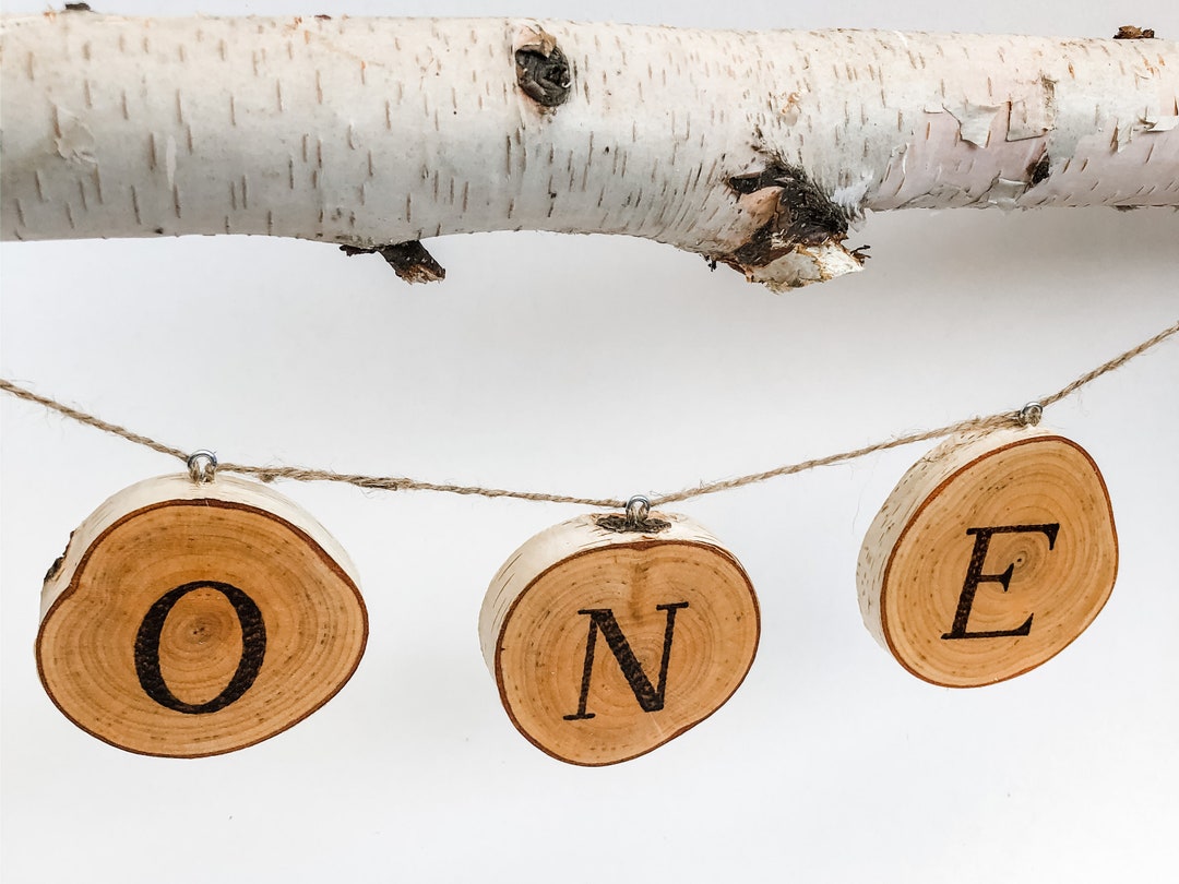 Natural Name Banner | Wood Slice Personalised Banner - Etsy