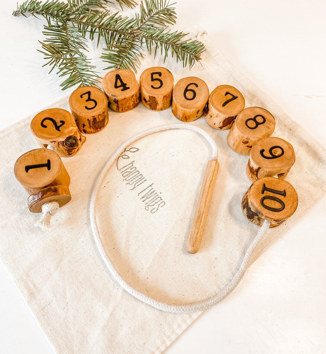 Wood Slice Lacing Toy Threading Numbers Toy - Etsy