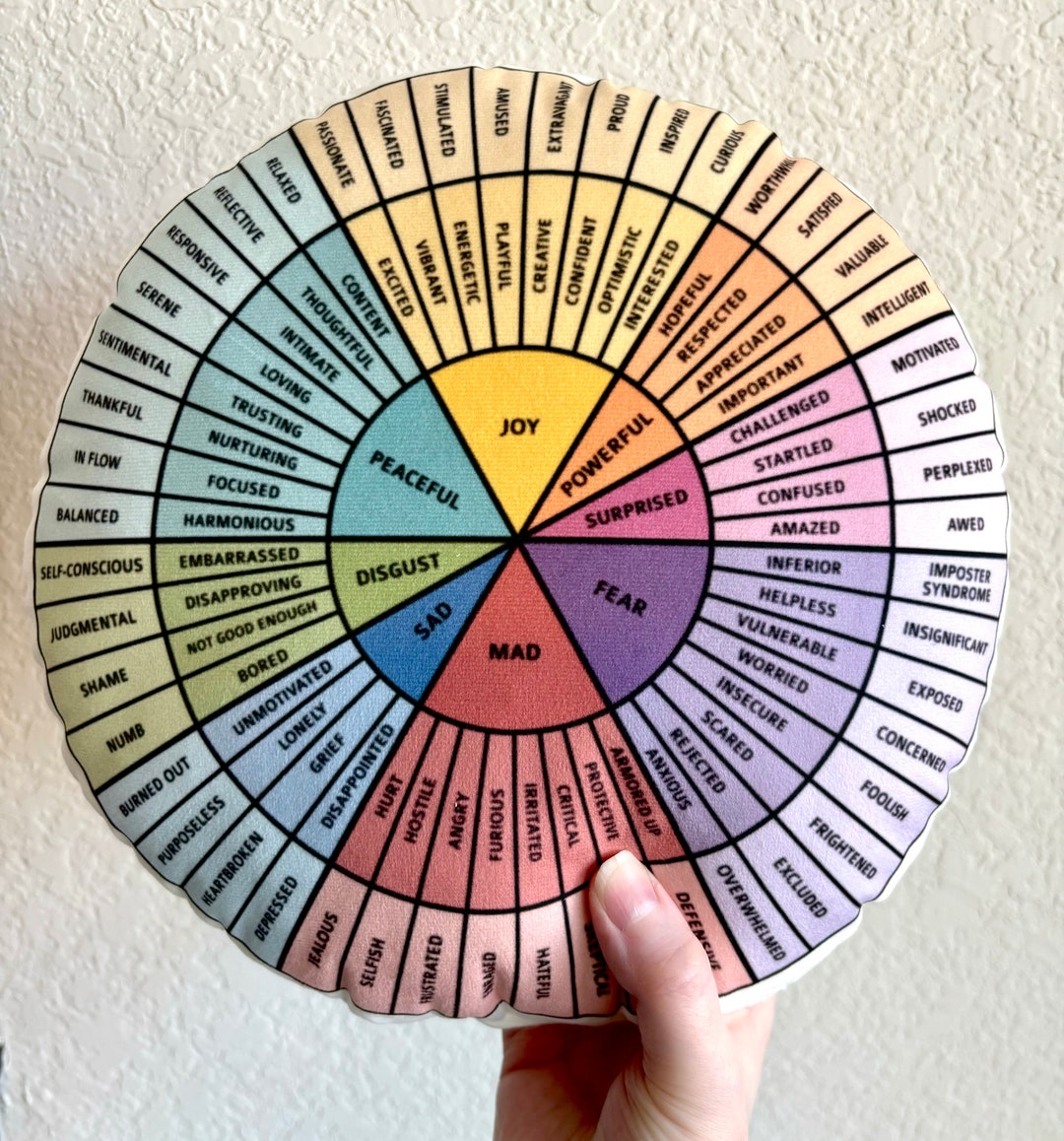 ROUND EMOTION PILLOW | Feelings Wheel | Therapist | School Counselor ...