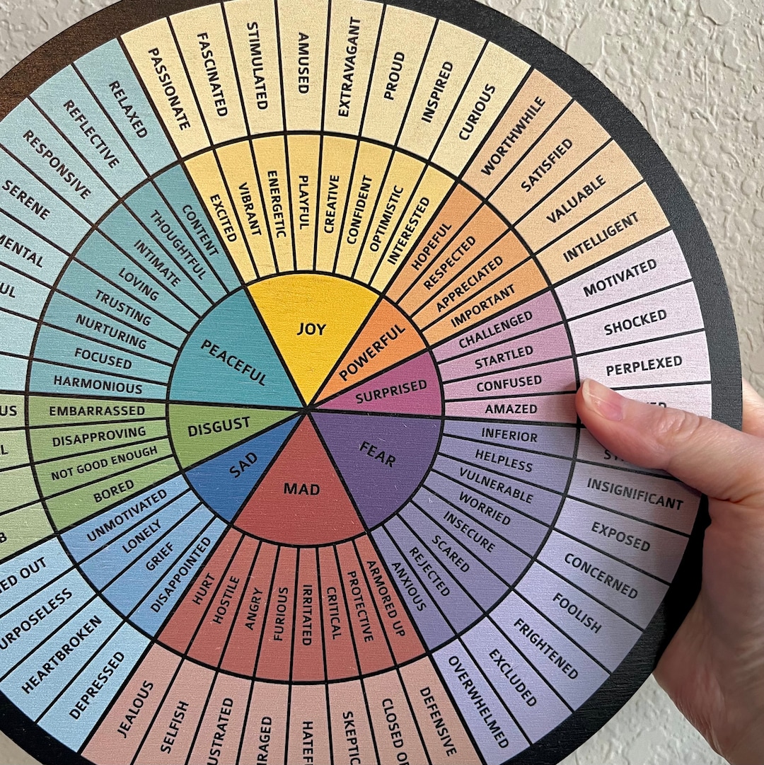 HANDHELD EMOTION WHEEL | Lightweight Wood | Feelings Circle ...