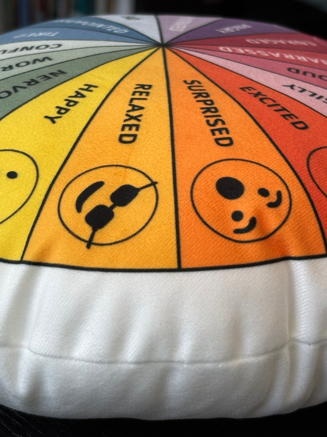 ROUND EMOTION PILLOW | Kid Feelings Wheel | Therapist | School ...