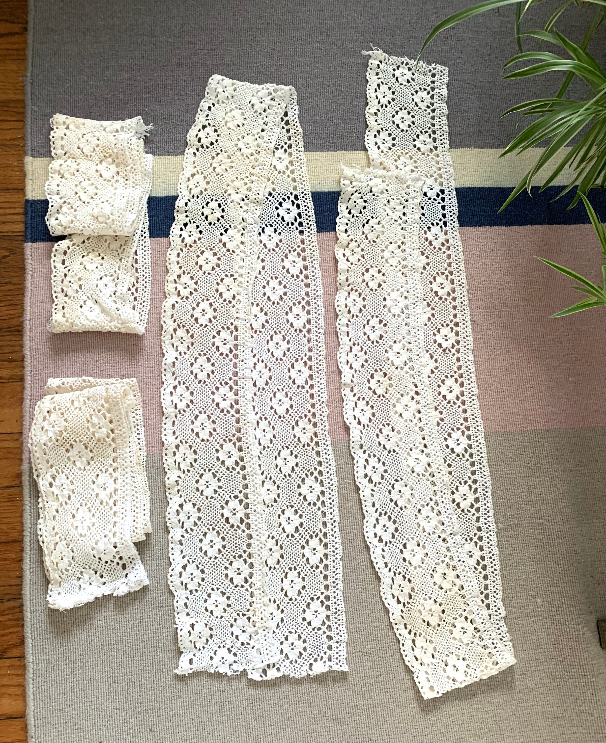 Beautiful Handmade Crochet White Lace for Mexican Ethnic Dress Vintage ...