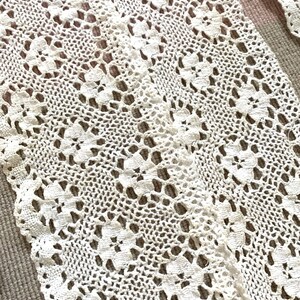 Beautiful Handmade Crochet White Lace for Mexican Ethnic Dress Vintage ...