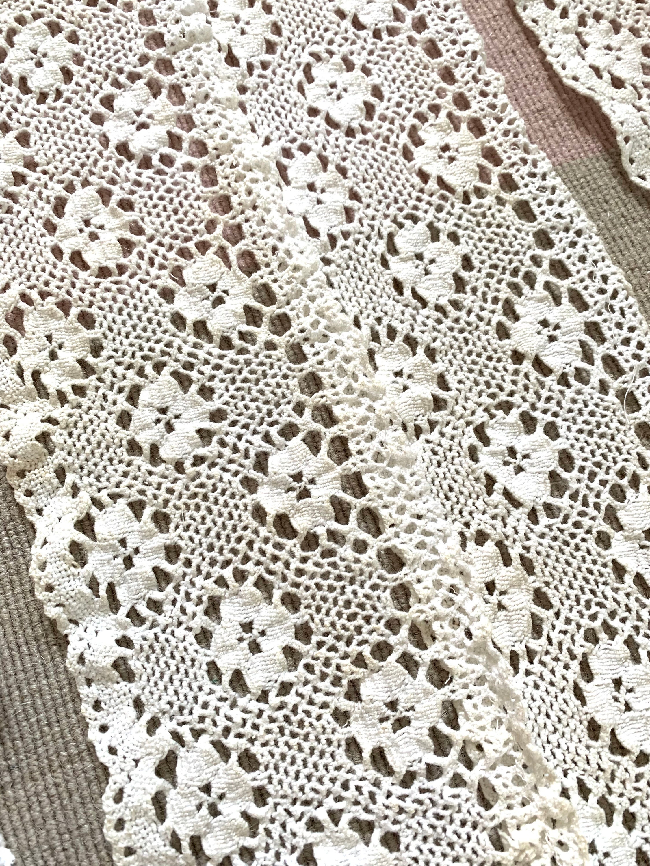 Beautiful Handmade Crochet White Lace for Mexican Ethnic Dress Vintage ...