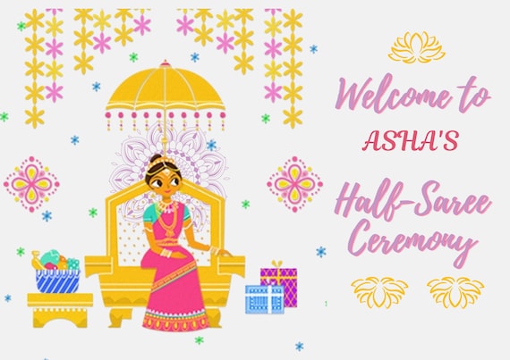 Digital Half Saree Ceremony Welcome Sign Voni Function - Etsy India
