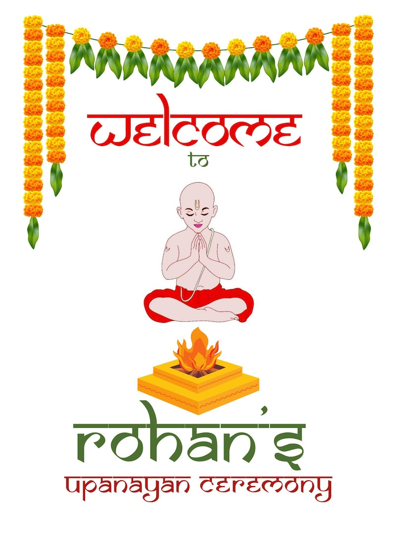 Buy Upanayanam Welcome Sign Customised to Include Name, Date, Venue ...