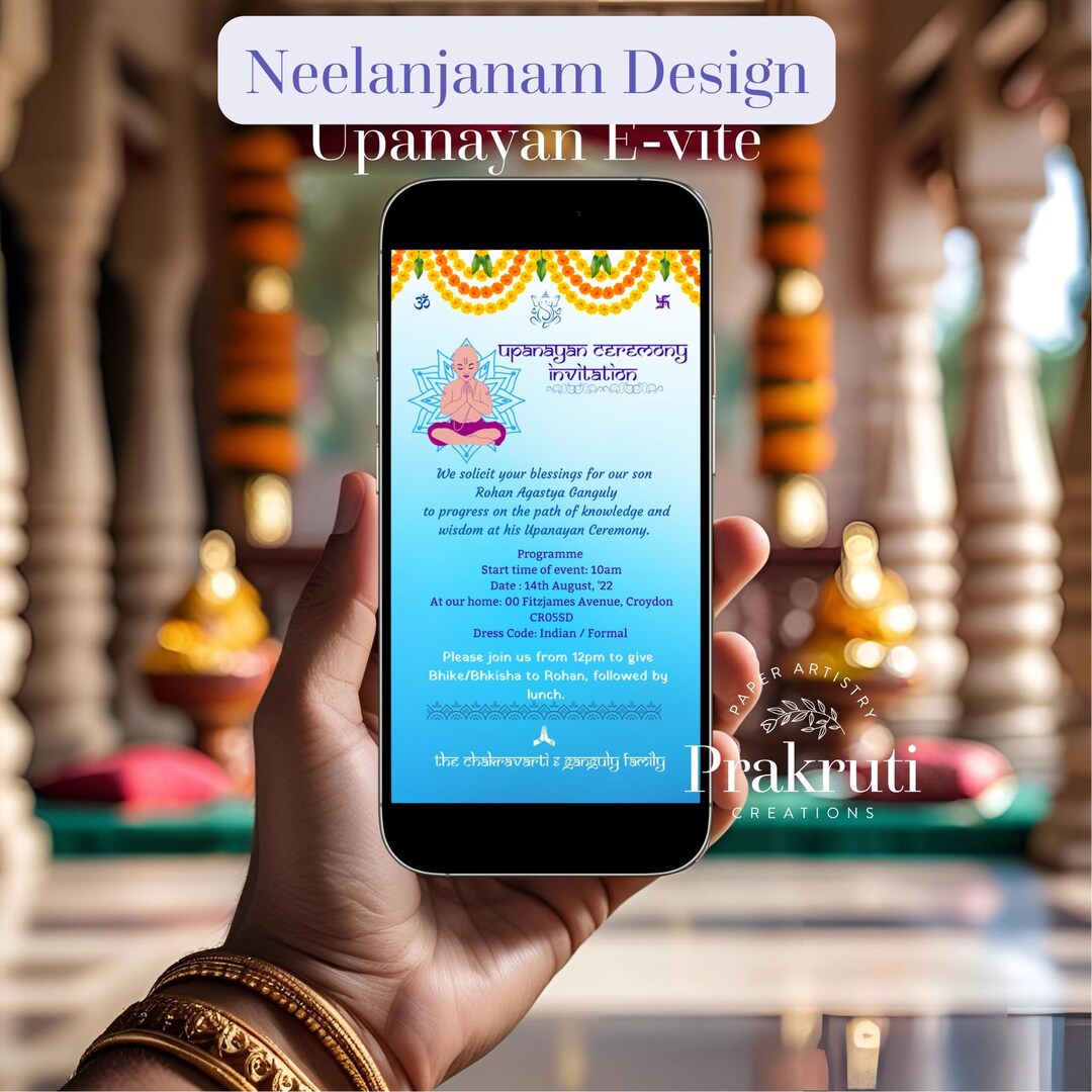 Upanayanam Digital Invitation - Neelanjanam Design | Custom-made ...