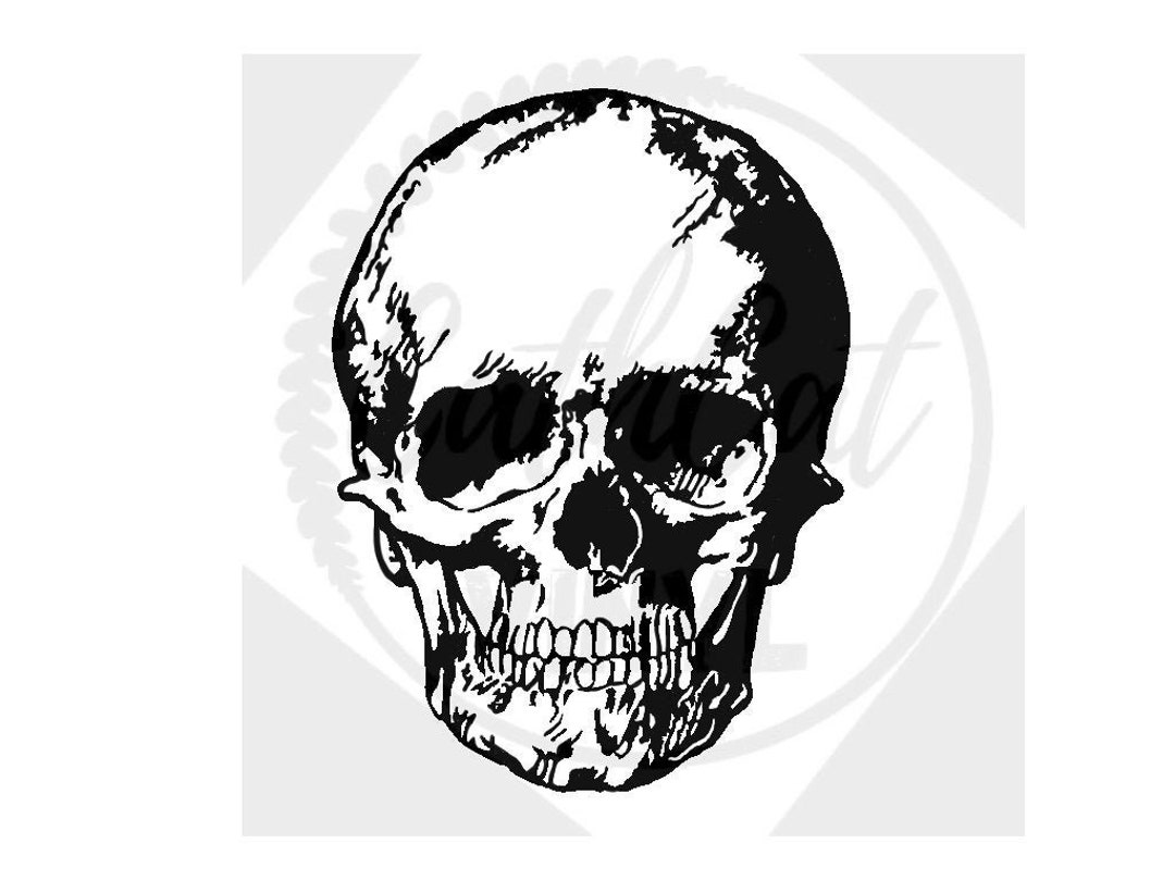 Black and White Skull Creepy Scary Cut File Svg,png,dxf,jpeg for ...