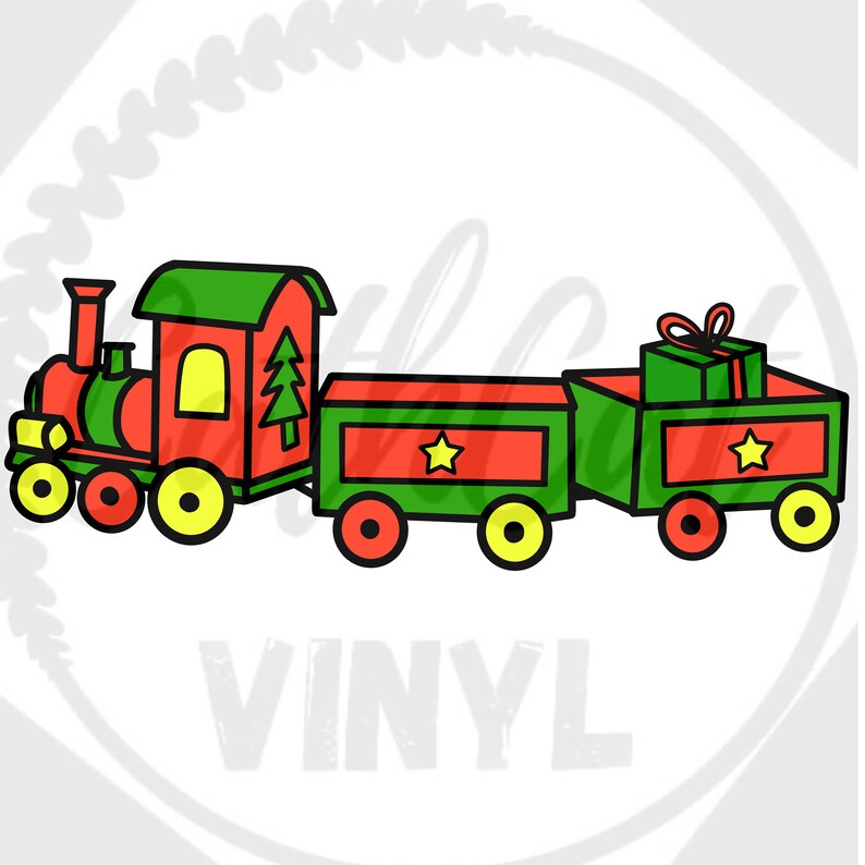 Cute Holiday Christmas Train Svg Png and Jpeg Single Layer and Multiple ...