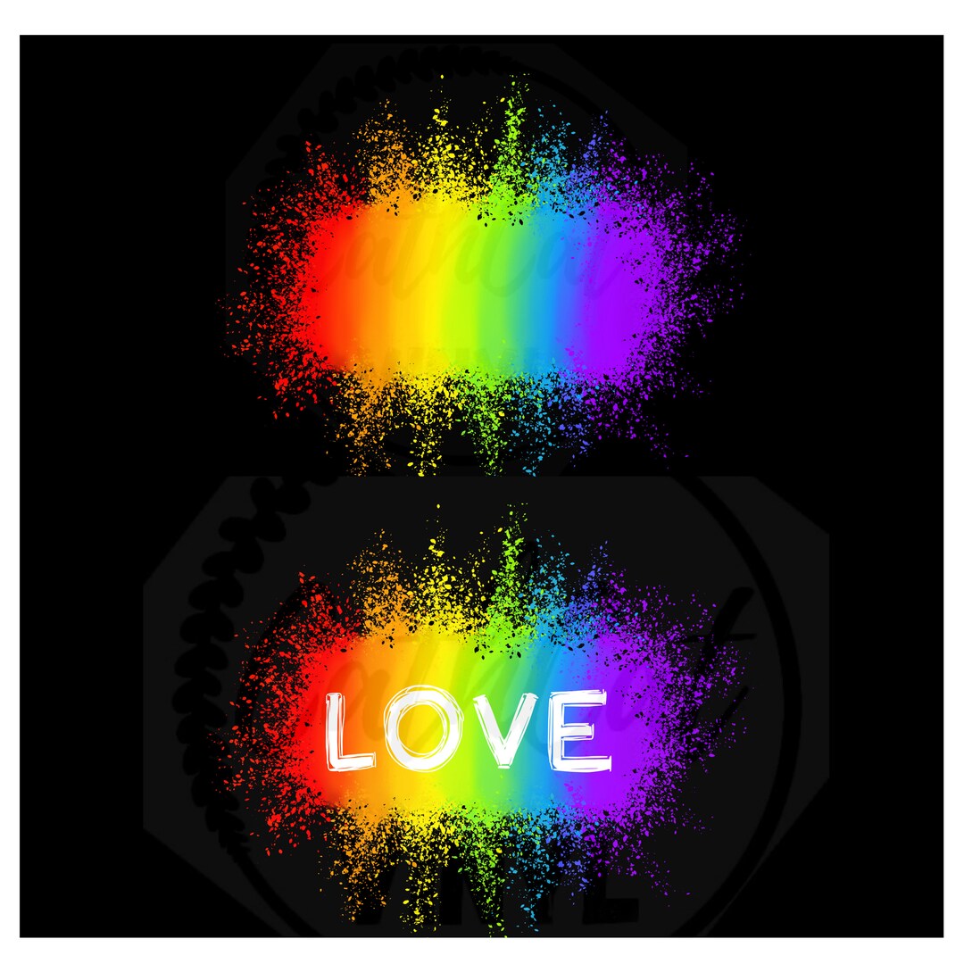 Rainbow Love Bleach Splatter Png Files - Etsy