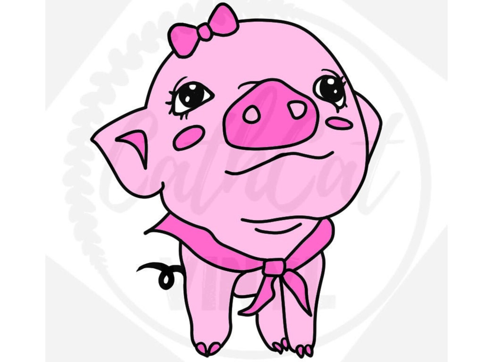 Cute Pig Pretty Piggy Svg Png Dxf Jpeg Cut Files for - Etsy