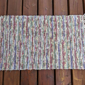 Woven Rag Rug 20 X 35 In. Washable Secondhand Fabric - Etsy