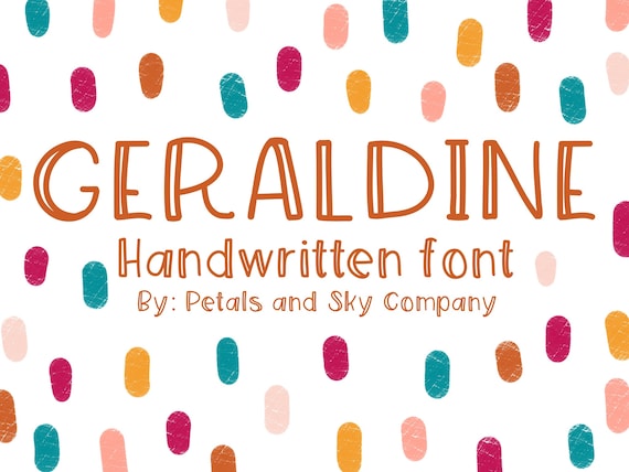 GERALDINE Handwritten Font Downloadable Instant Download - Etsy