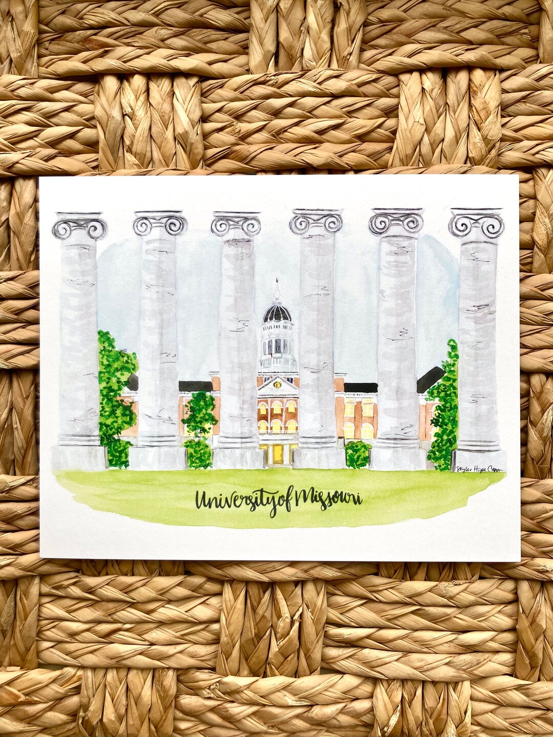 University Watercolor Painting Print | Graduation Gift - Etsy
