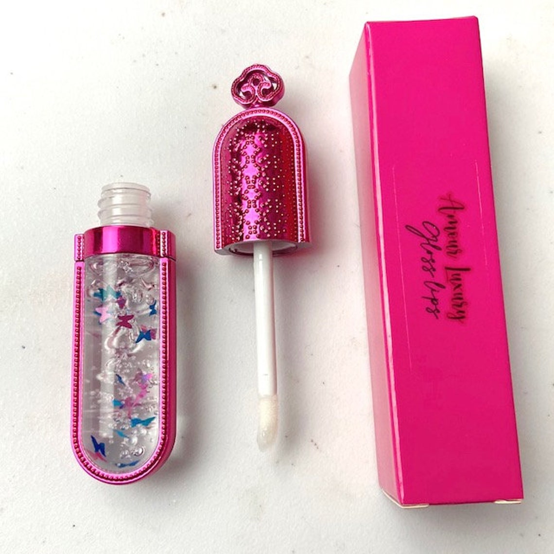 Peppermint Clear Butterfly Lip Gloss Hydrating Natural Lip Etsy