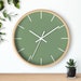 Olive Wall Clock With Numbers / Dark Sea Green Wall Clock - Etsy