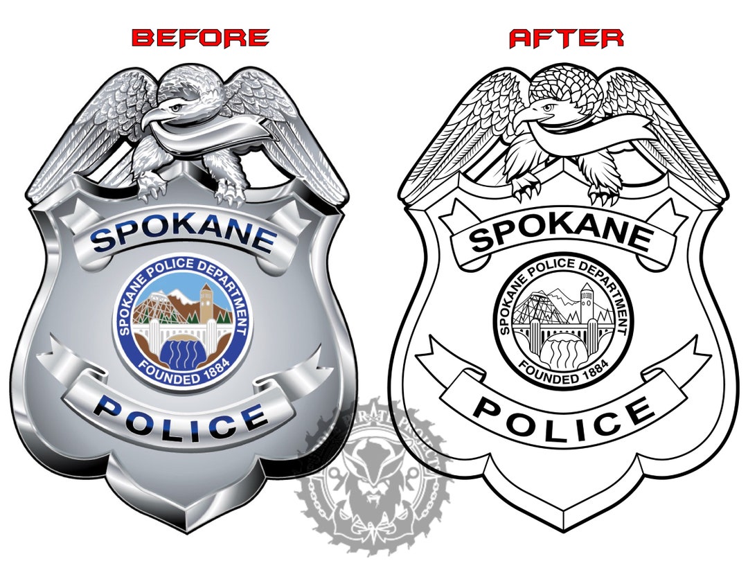 Spokane WA Police Department Badge SVG - Etsy