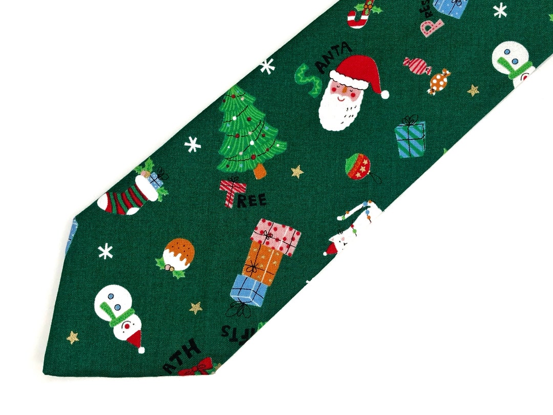 DDP | Green Christmas Necktie - Japanese Handmade Christmas Gift ...