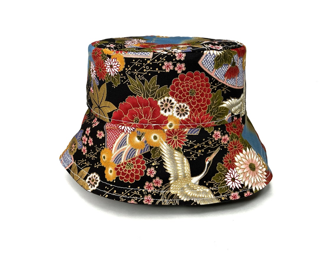 Yakuza Crane and Mount Fuji Kimono Japanese Bucket Hat - Japanese ...