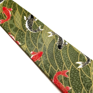 Koi Fish Necktie - Japanese Handmade, Kimono Fabric Necktie, Birthday ...