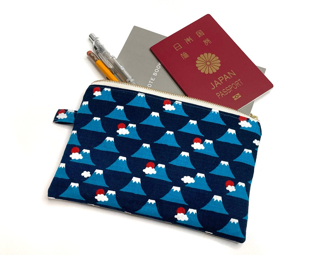 Mount Fuji Japanese Fabric Zipper Pouch Bag / Handmade Japanese Zip ...