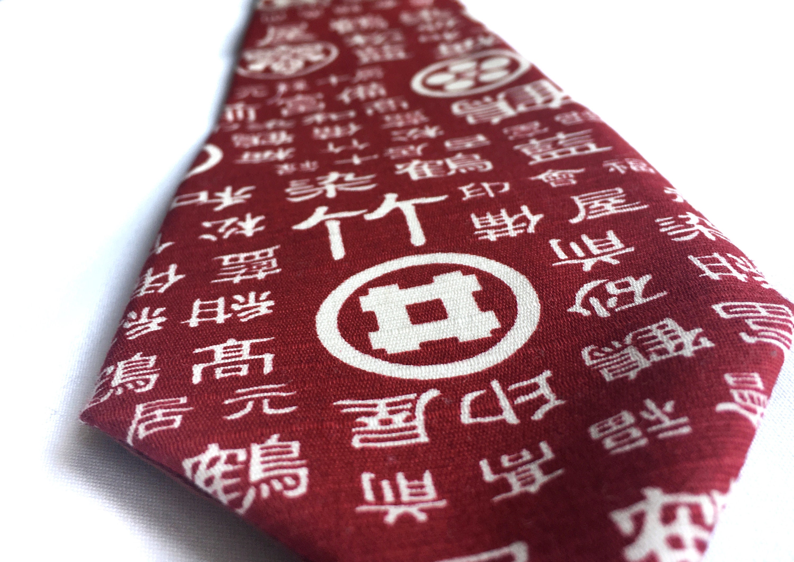Traditional Symbols and Kanji Japanese Necktie Birthday Gift Neck Tie ...