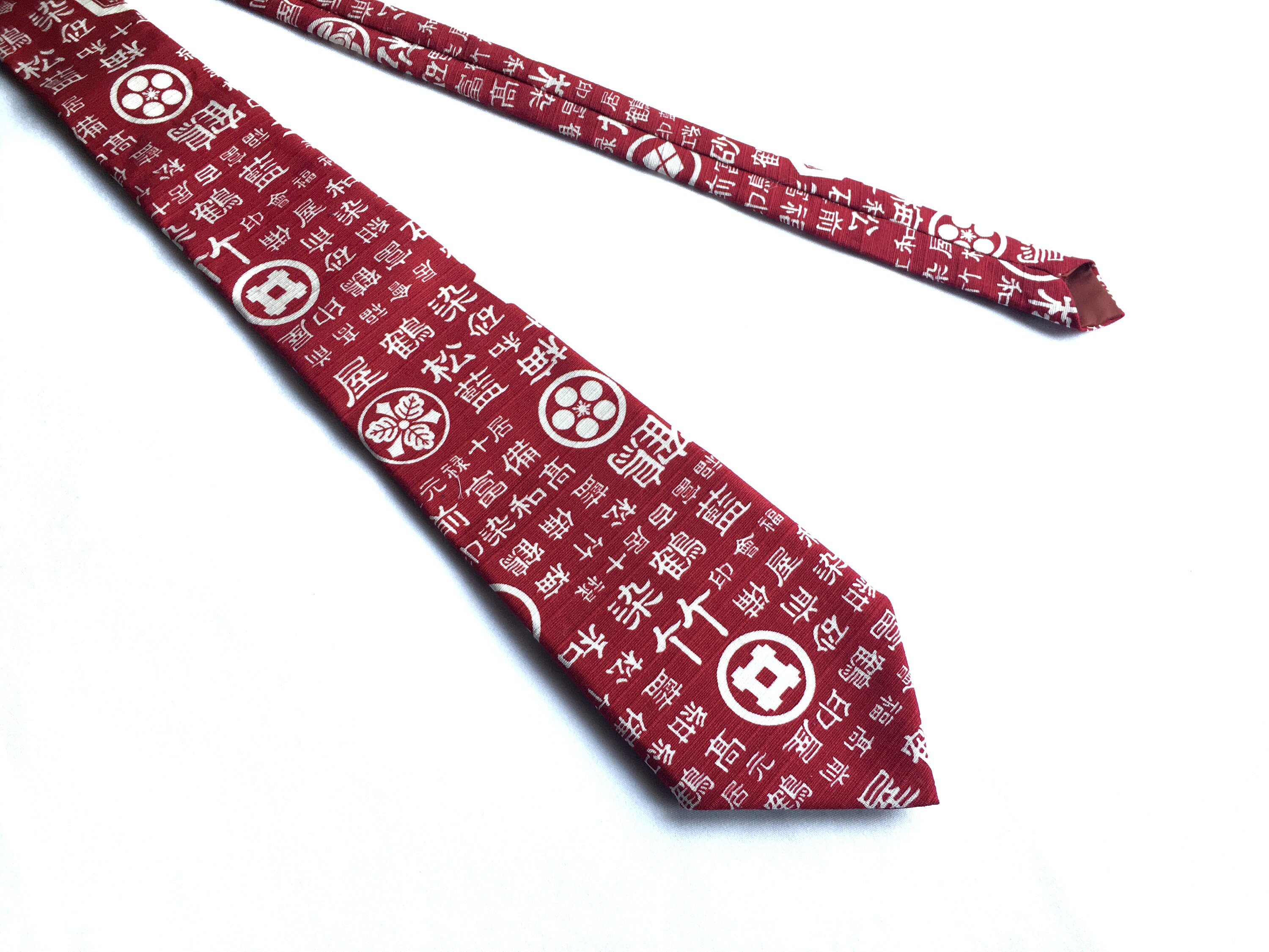 Traditional Symbols and Kanji Japanese Necktie Birthday Gift Neck Tie ...