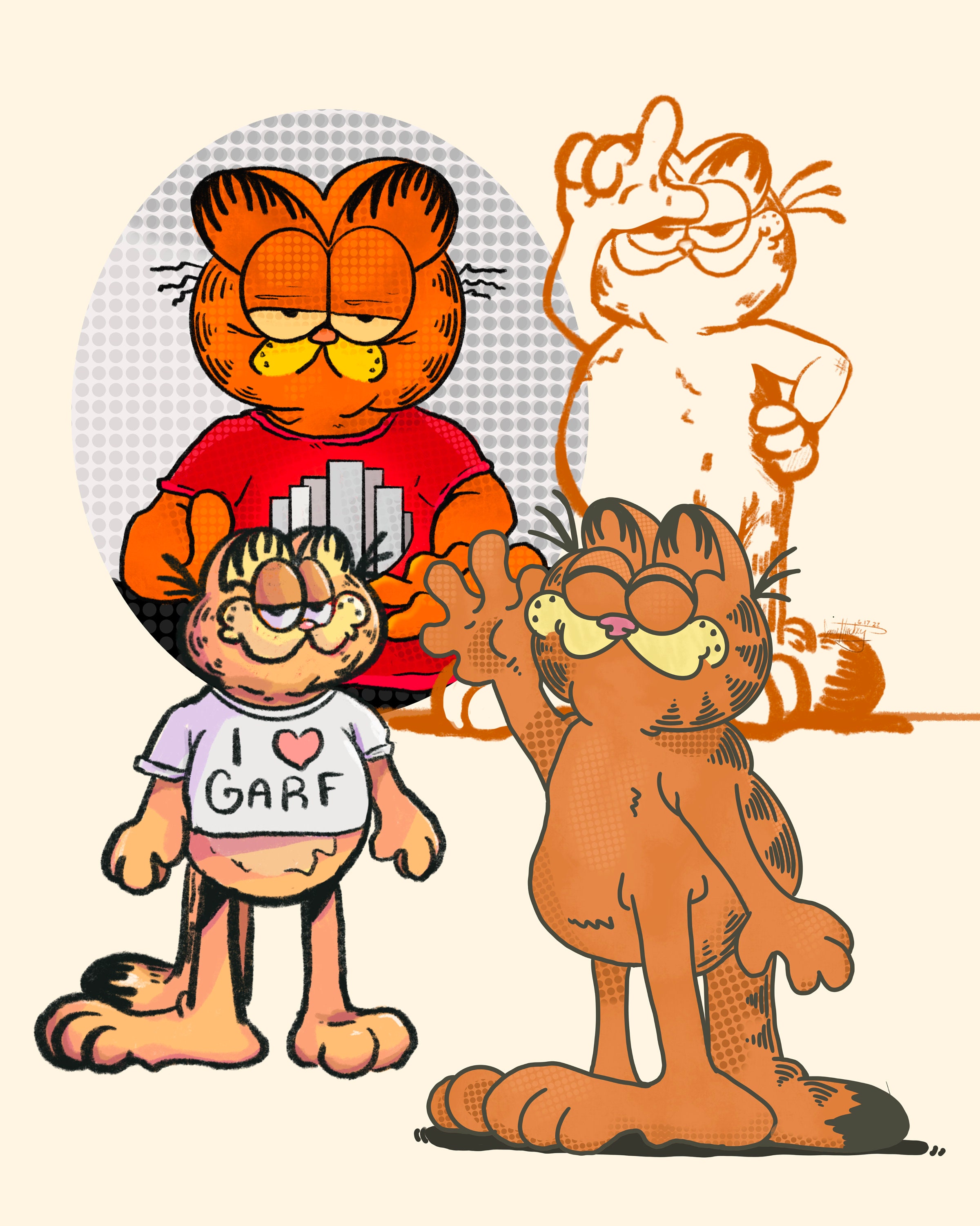 GARFIELD CUSTOM Character Art - Etsy
