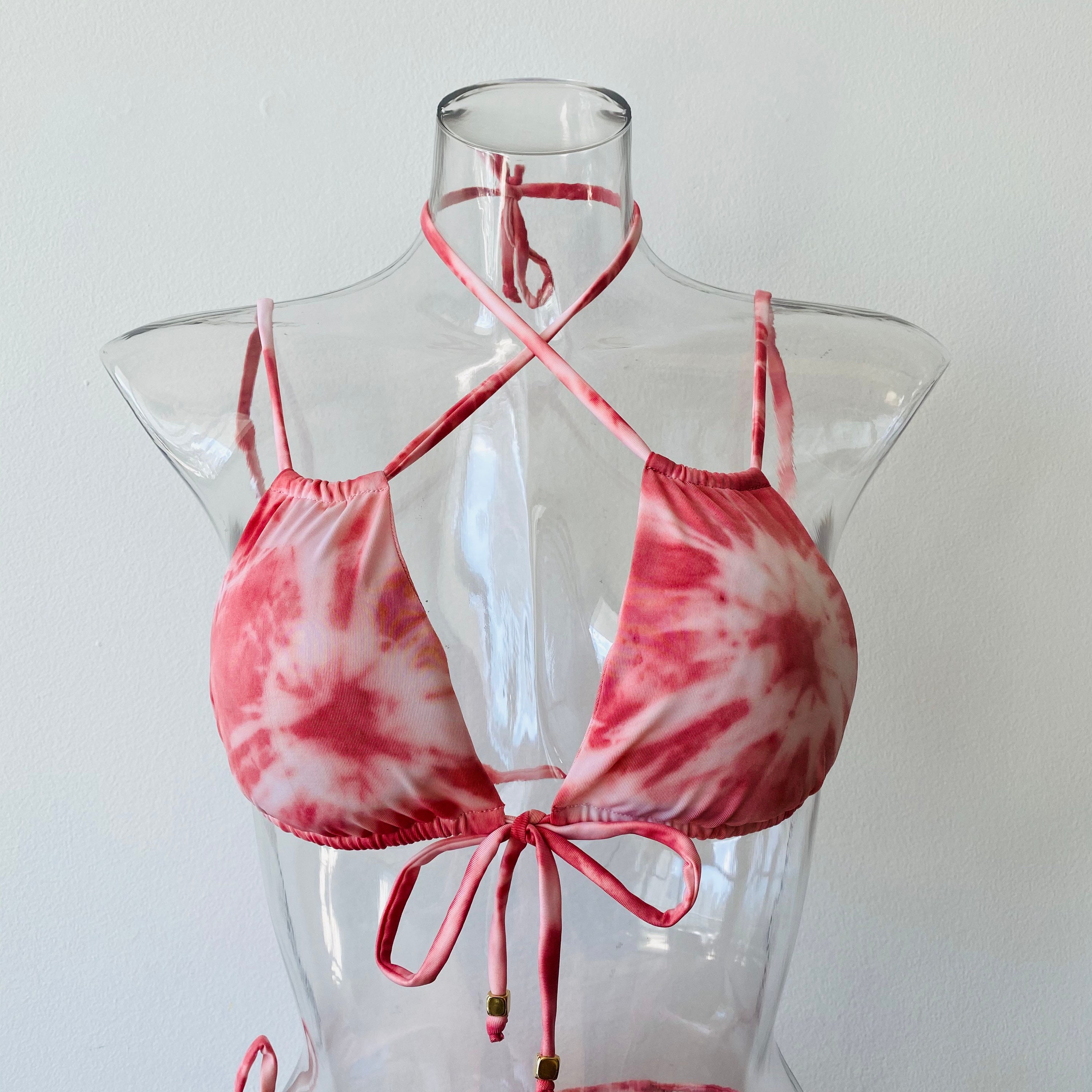 Sexy Red Tie Dye Bikini Top Tie Dye Bikini Strappy Bikini Etsy